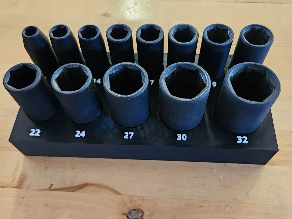 Metric Impact Socket organizer (harbor freight) by Borg - MakerWorld
