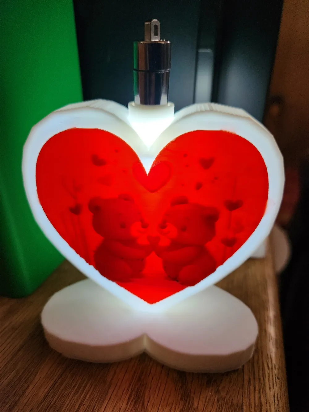 lighted heart with litho by Chow - MakerWorld
