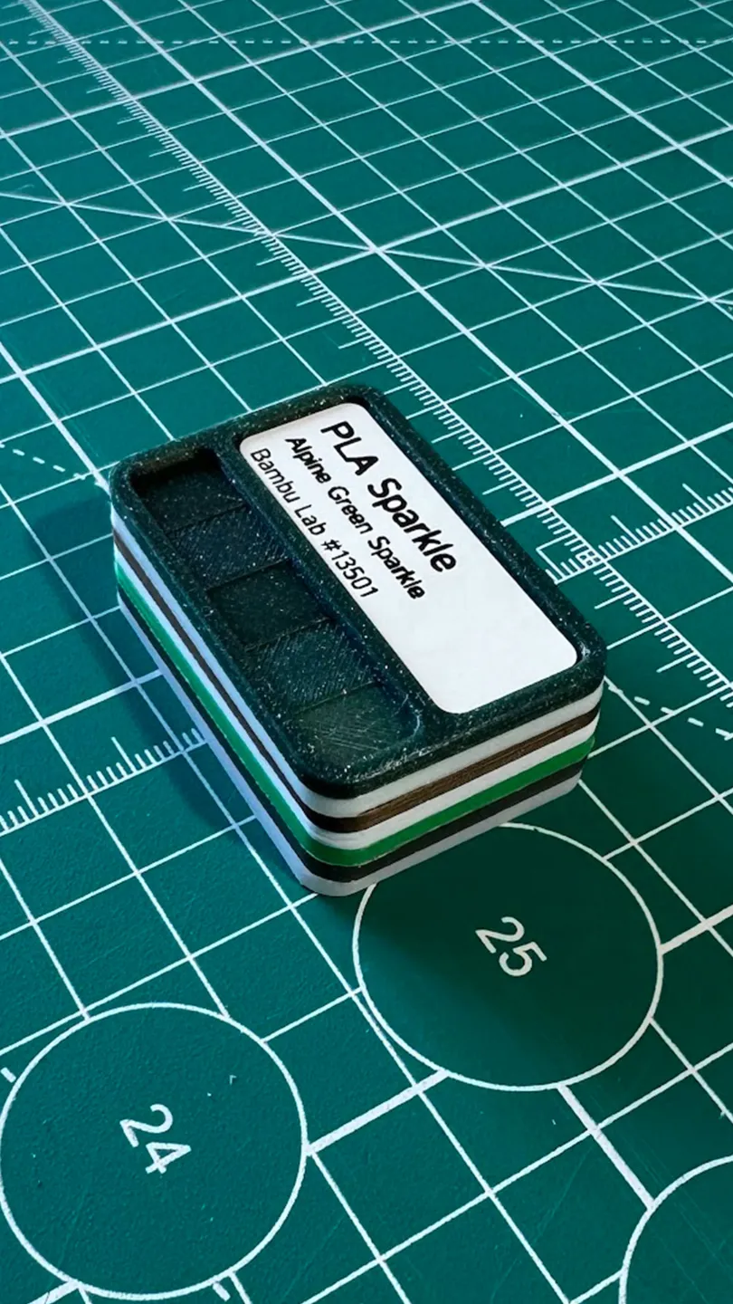 Filament Swatch Label + Mount for Cereal Dry Box by Ari B - MakerWorld