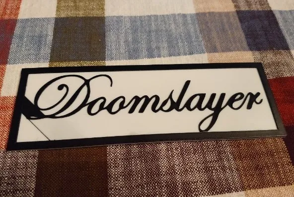 doomslayer nameplate by Shade Made - MakerWorld