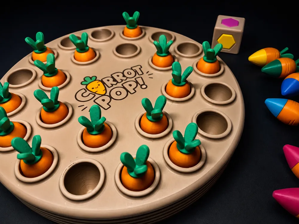 Carrot Pop! Memory Board Game - Free 3D Print Model - MakerWorld