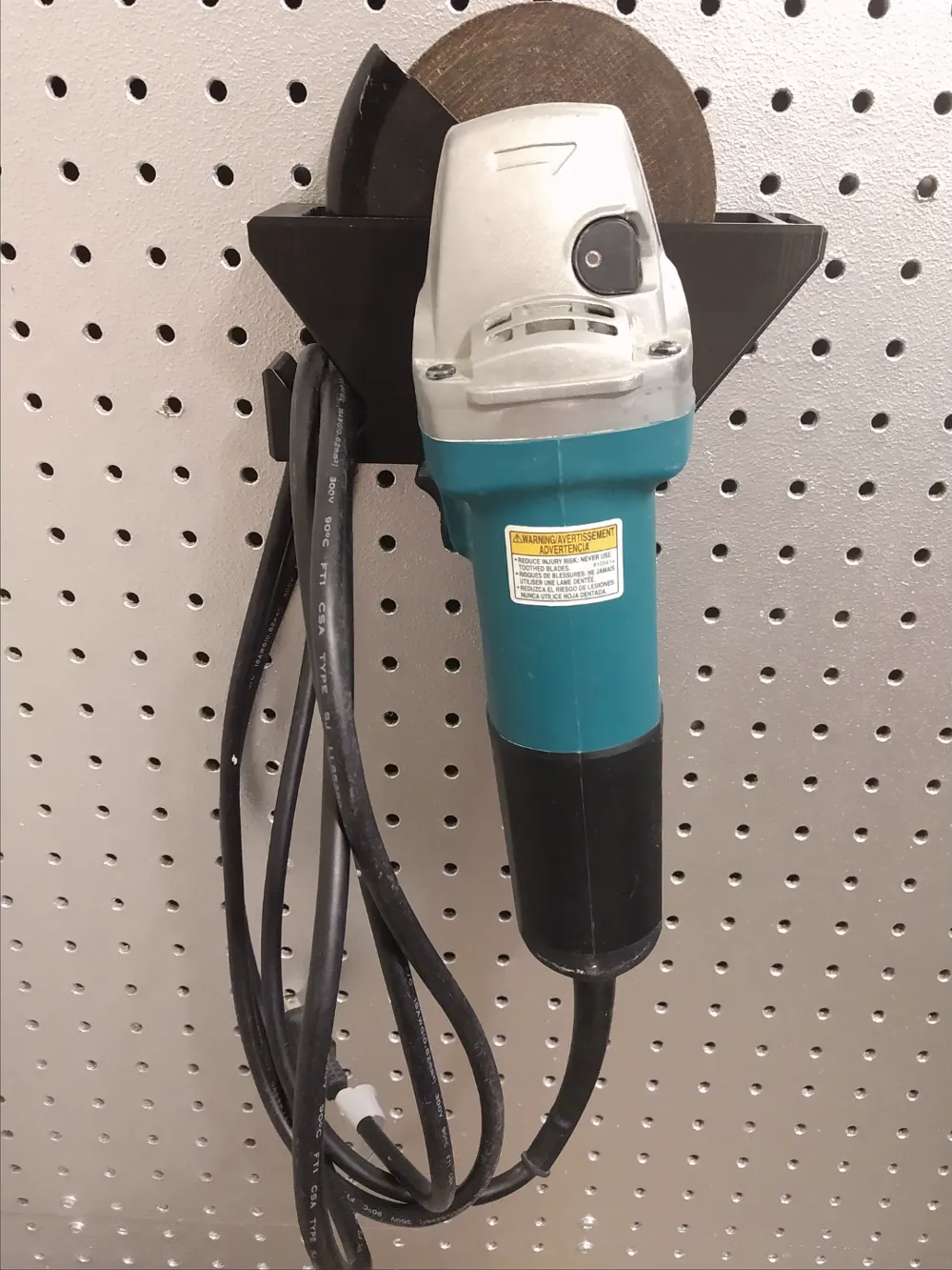 4-1/2in Angle Grinder pegboard storage rack Remixed by Alilara - MakerWorld