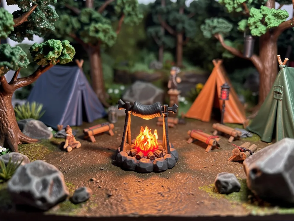 Campfire with Roasting Meat - DND terrain - Free 3D Print Model ...