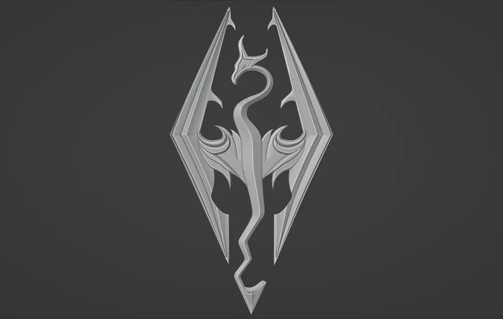Skyrim Logo relief model / Elder Scrolls emblem by Dimmu_Ogir - MakerWorld