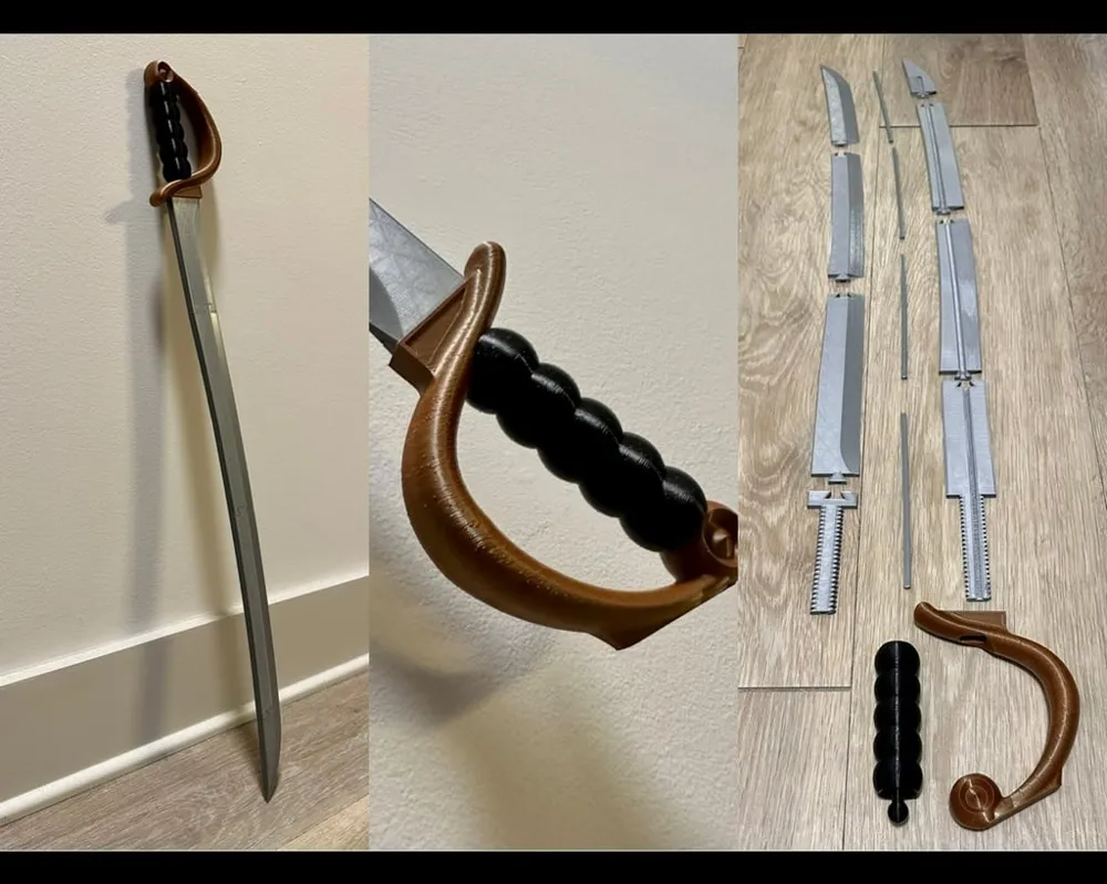 Pirate Sword (100% 3D-Printed with optional Glue) Remixed by jvg ...