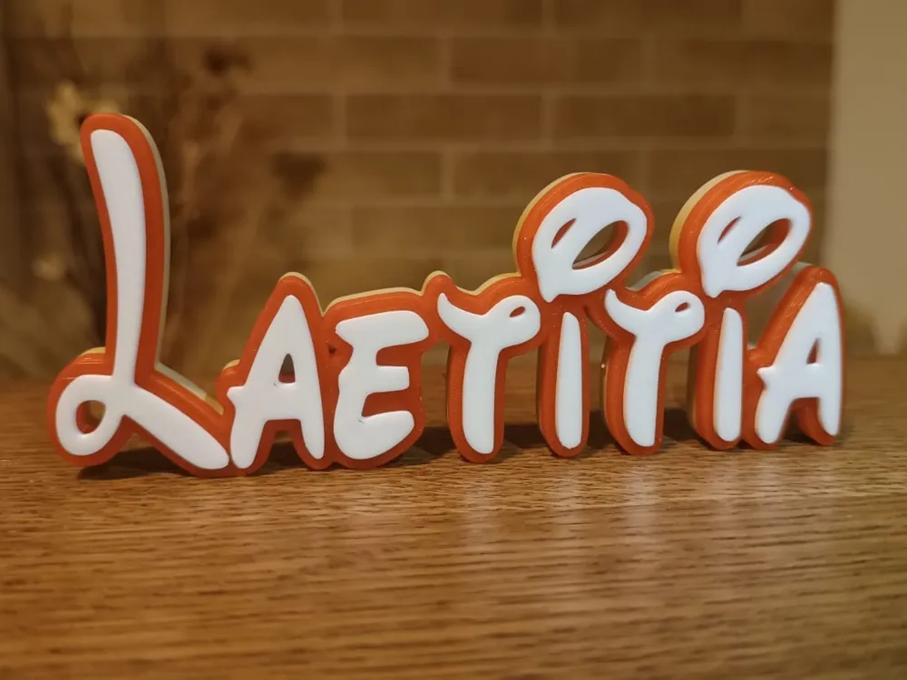 Disney Name Sign Laetitia Kid Room Wall Decor Tag - Free 3D Print Model ...