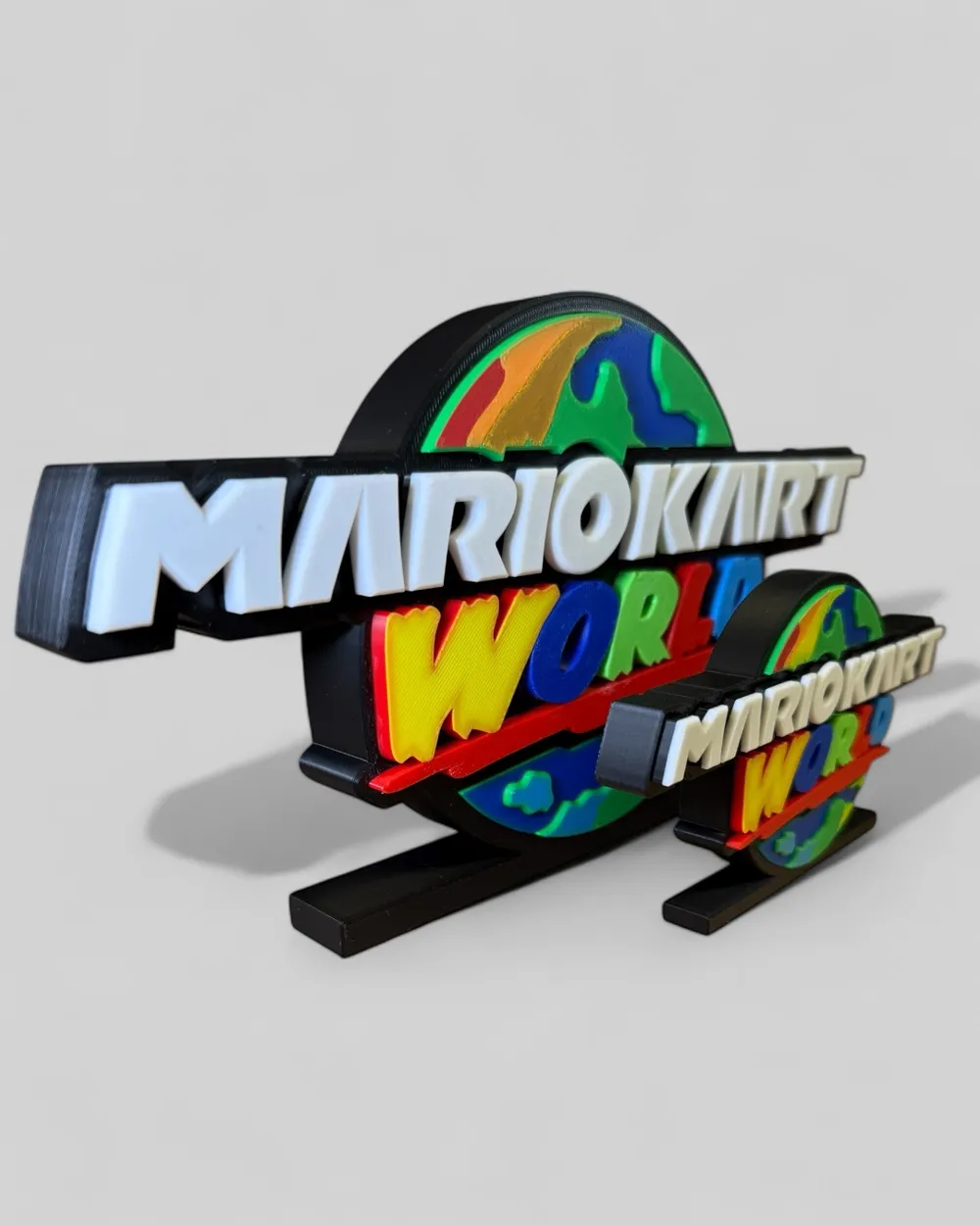 Mario Kart World Logo Display - Free 3D Print Model - MakerWorld