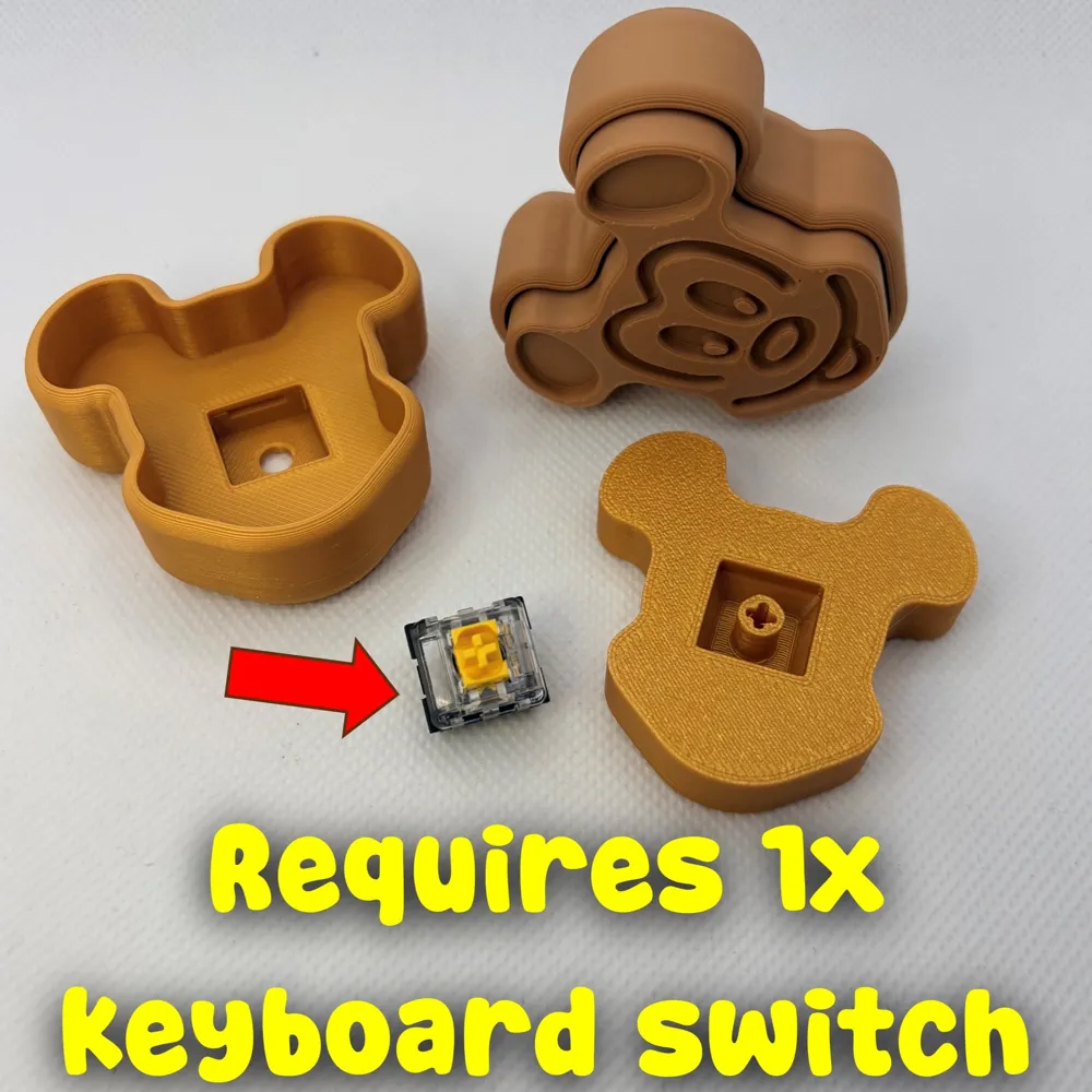 Mickey Waffle Clicker Fidget for Pixie Dusting - Free 3D Print Model ...