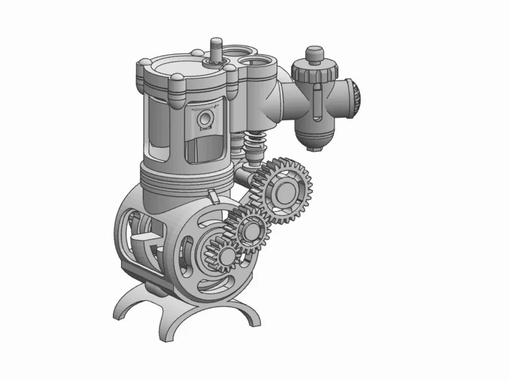 4 Stroke Flat Head Engine v2.0 by Bootjevaarder - MakerWorld
