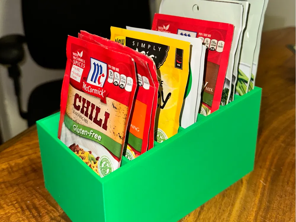 Seasoning and Gravy Packet organizer - Free 3D Print Model - MakerWorld