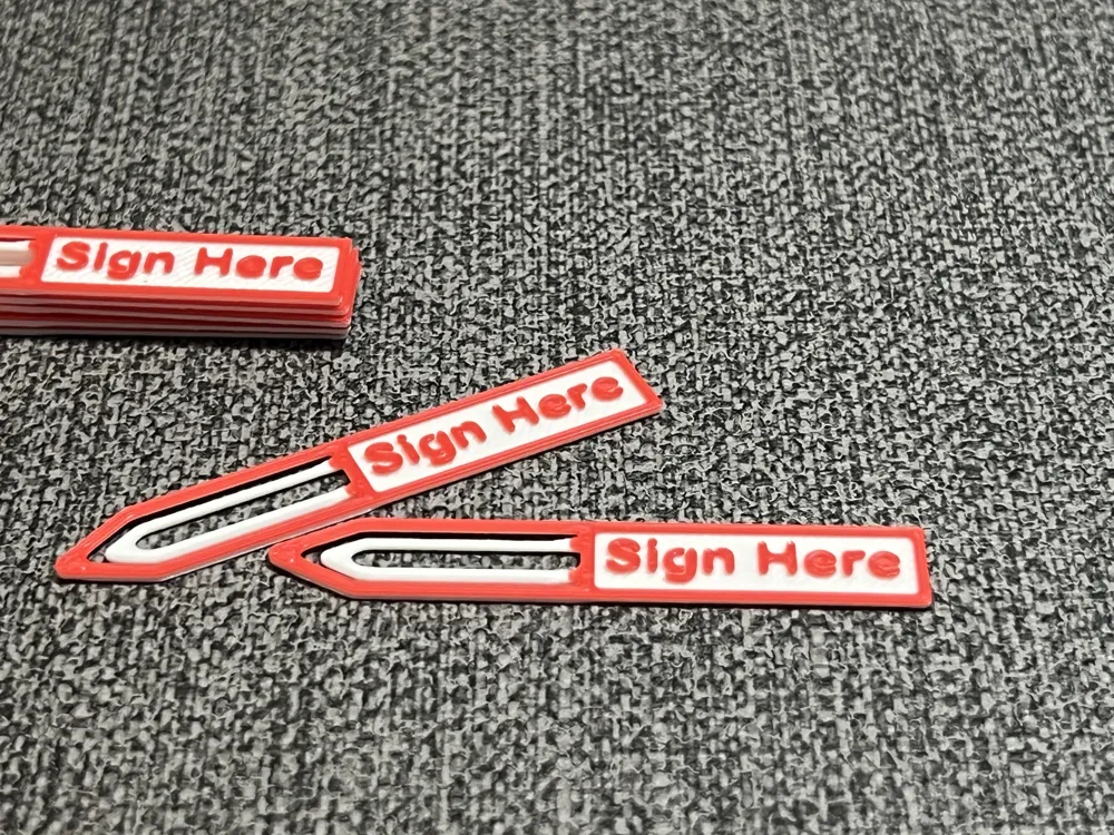 Sign Here Paper Clip Label by Apiwat Wonwgattana MakerWorld: Download ...
