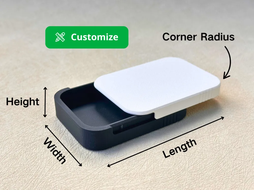 Customizable Sliding Lid Box (Parametric Box) - Free 3D Print Model ...