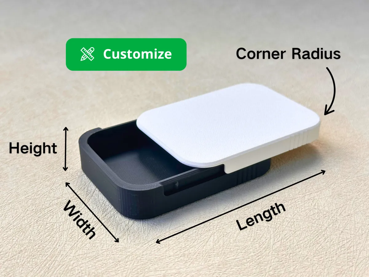 Customizable Sliding Lid Box (Parametric Box) - Free 3D Print Model ...
