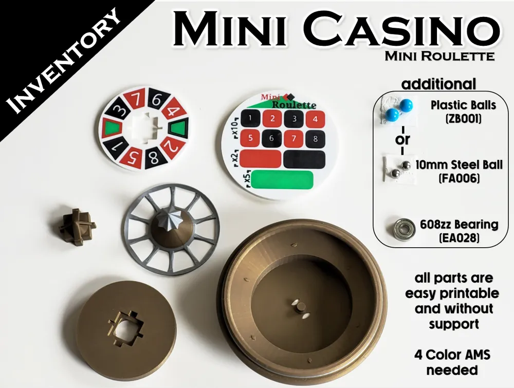 Mini Casino Family Roulette Two Games in One by H2Jack Concepts - MakerWorld