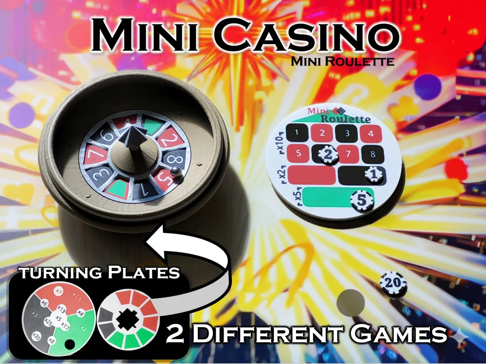 Mini Casino Family Roulette Two Games in One - Free 3D Print Model ...