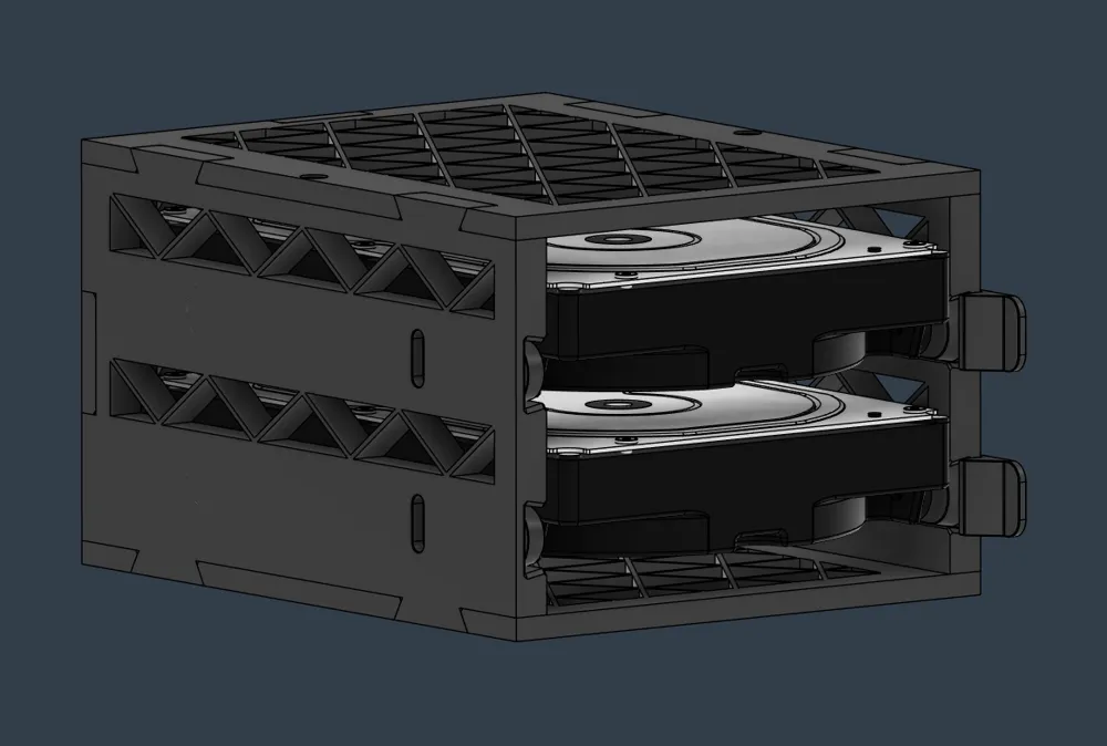 4 Bay HDD-Cage 3.5" with Backplane, JBOD enclosure - Free 3D Print ...