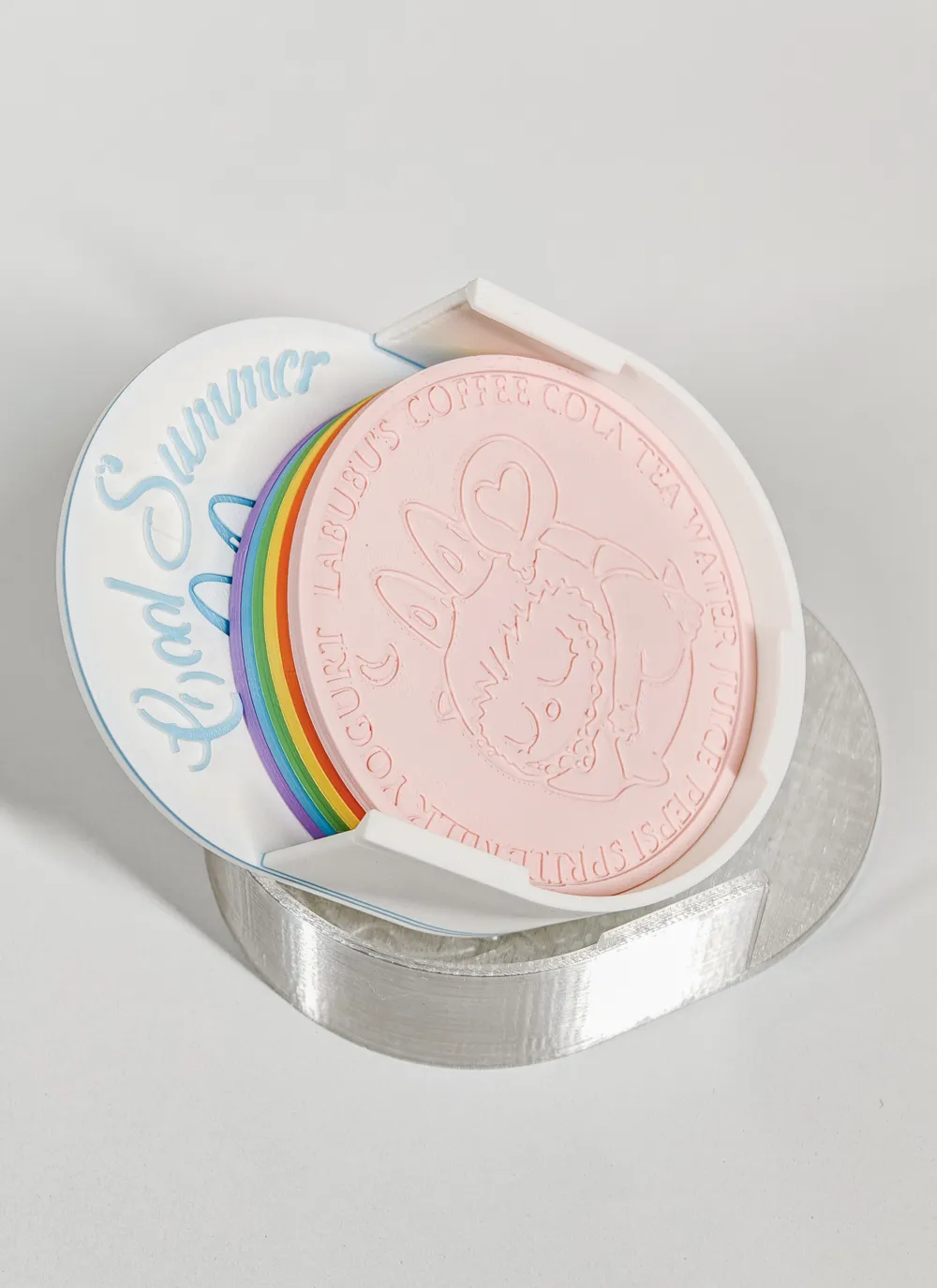 Cool Summer - Labubu Coasters with Refrigerator Magnet Storage Box ...