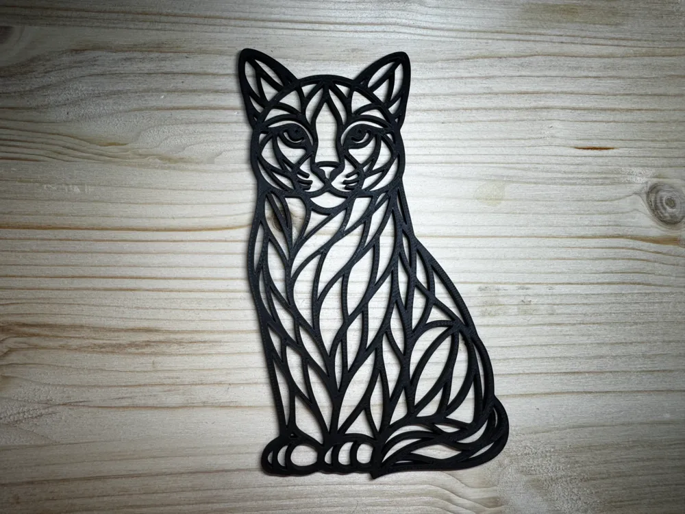 Elegant Line Animal Series - #15 Cat - Free 3D Print Model - MakerWorld