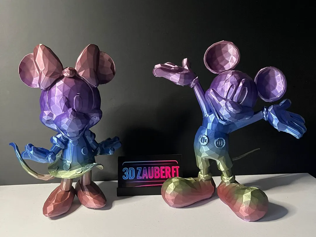 Mickey & Minnie Mouse Low Poly - Free 3D Print Model - MakerWorld