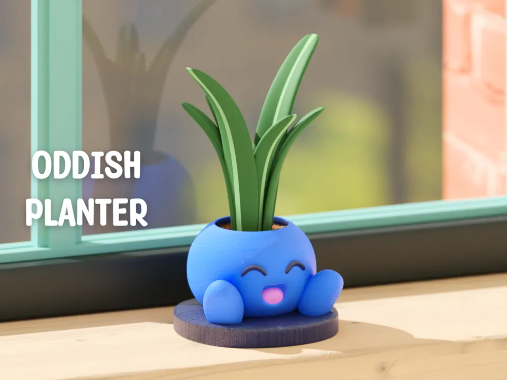 Oddish Pokemon Planter - Free 3D Print Model - MakerWorld