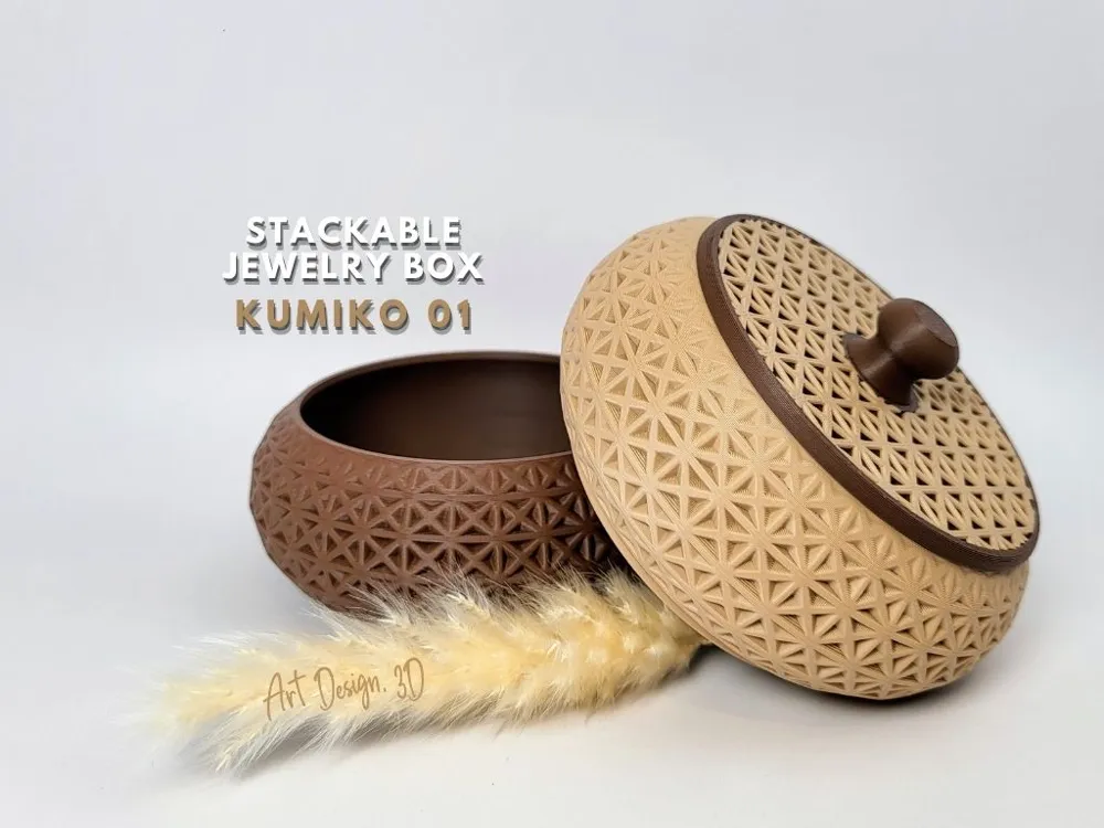 Stackable Jewelry Box - Kumiko 01 - Free 3D Print Model - MakerWorld