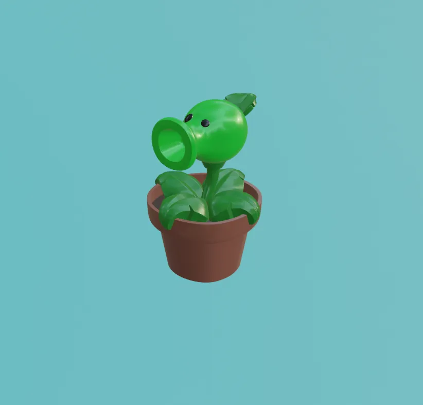 Plants VS Zombies Standard Peashooter Potted Plant by MustachePrinter ...