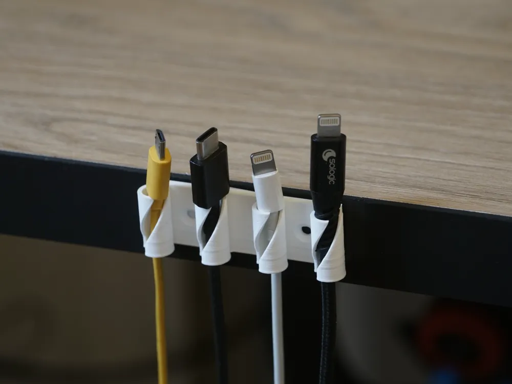Cable Passthrough / Clip for Desk Cable Management - Free 3D Print ...