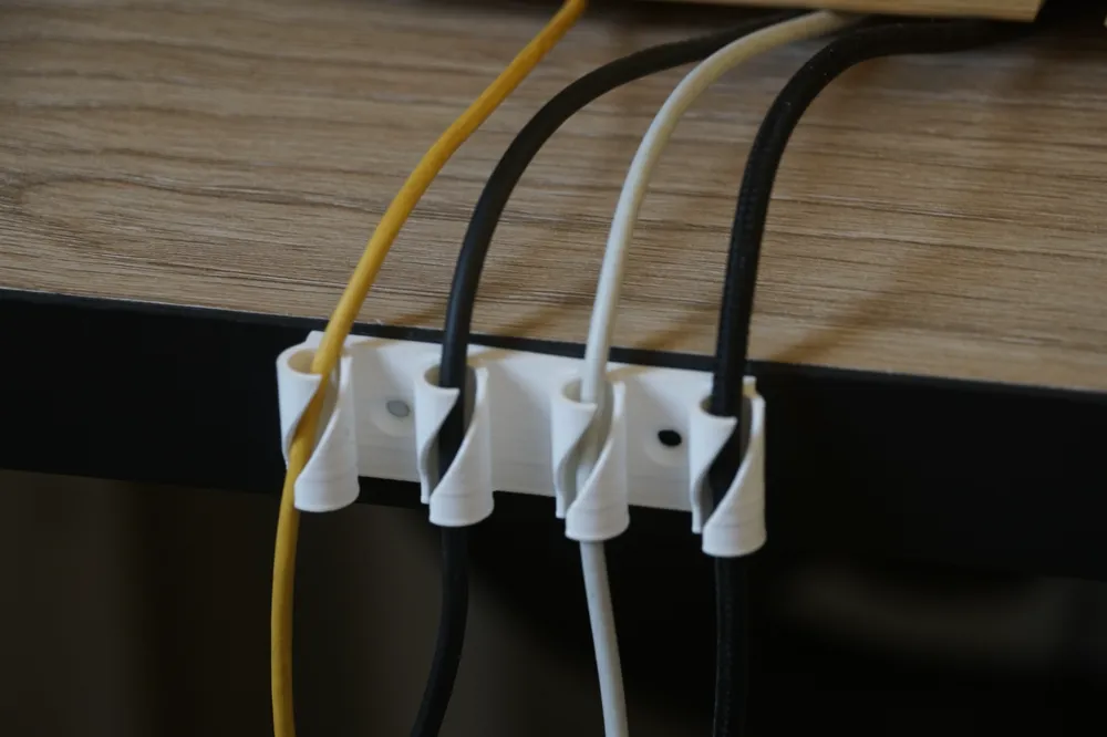 Cable Passthrough / Clip for Desk Cable Management - Free 3D Print ...