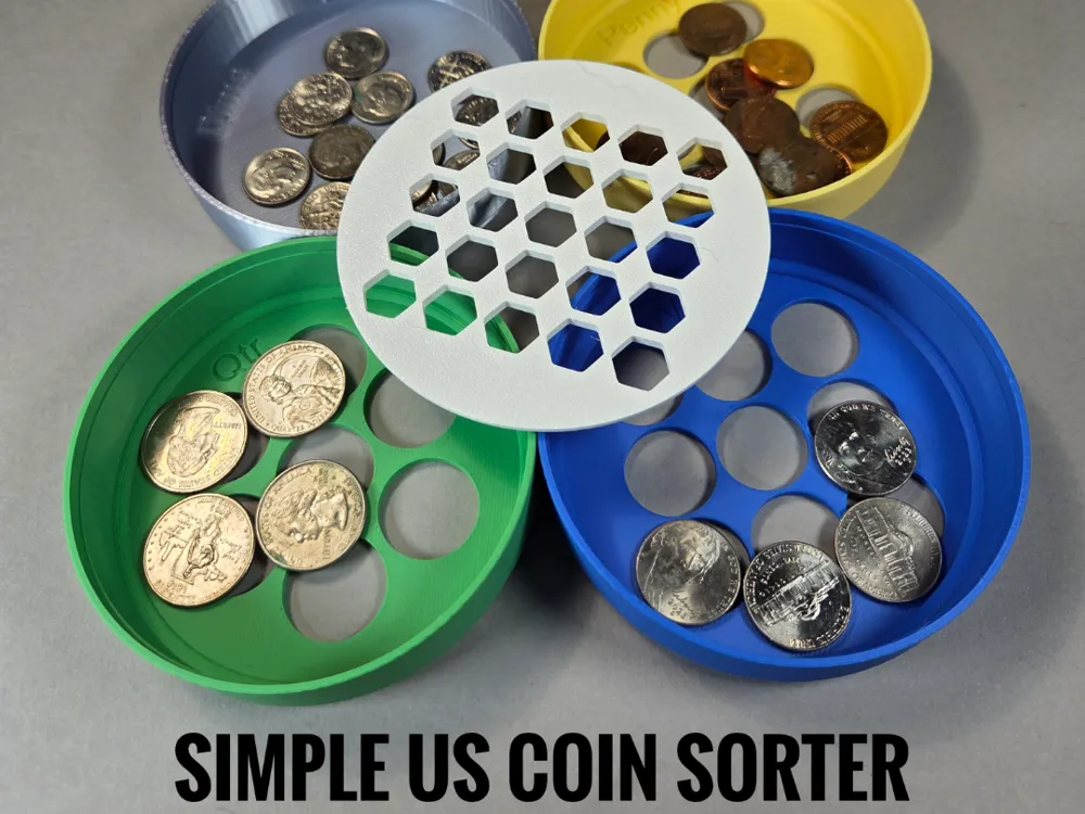 Simple US Coin Sorter - Free 3D Print Model - MakerWorld