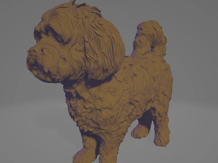 Estátua Realista de Cão - Shih-Poo (Shih Tzu x Poodle) - Modelo ...