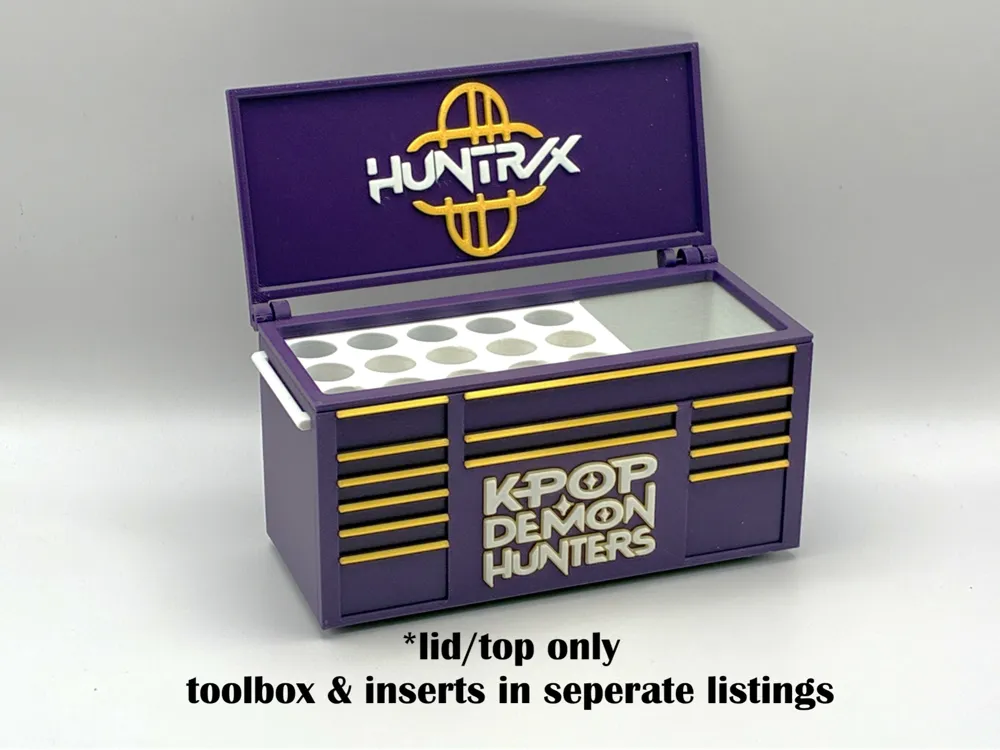 Lid- k-pop demon hunters huntrix toolbox desk pen - Free 3D Print Model ...