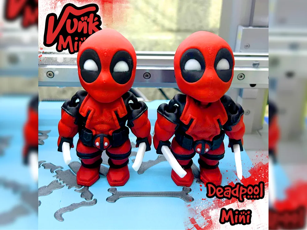 Mini Deadpool Multicolor Flexi by Vunk Flexis - MakerWorld