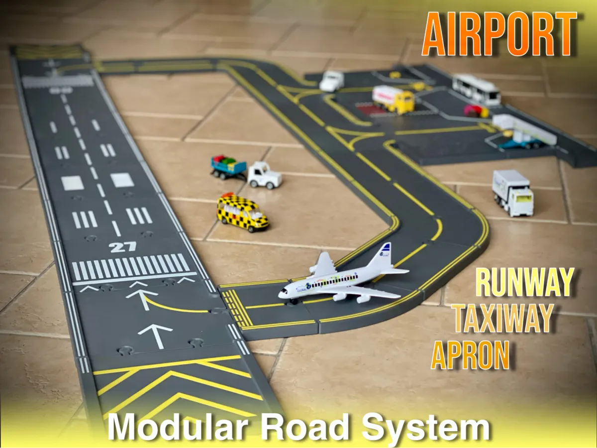 Modular Toy City Airport & Runway Set (1:64/1:87) - Free 3D Print Model ...