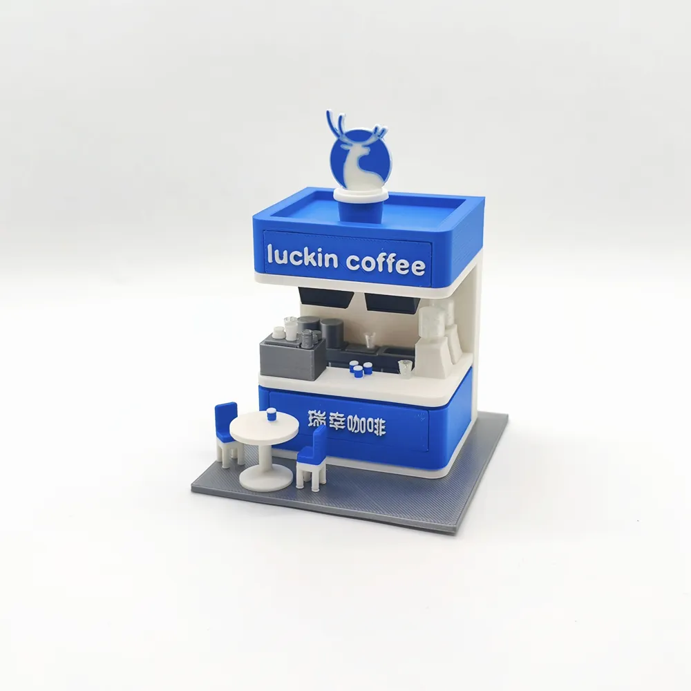 1:64 Luckin Coffee Miniature Street Scene - Free 3D Print Model ...