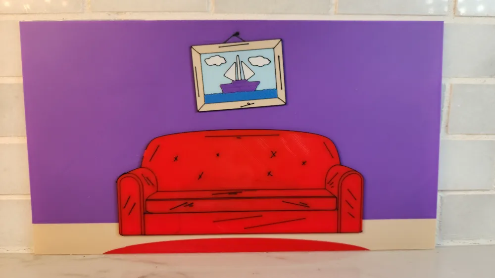 The Simpsons couch background by lacroserocks - MakerWorld