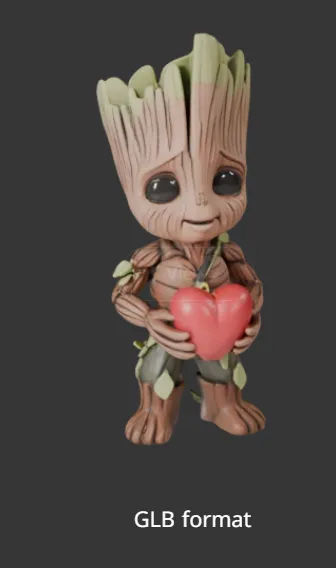 Baby Groot Holding a Heart by Dan MakerWorld: Download Free 3D Models