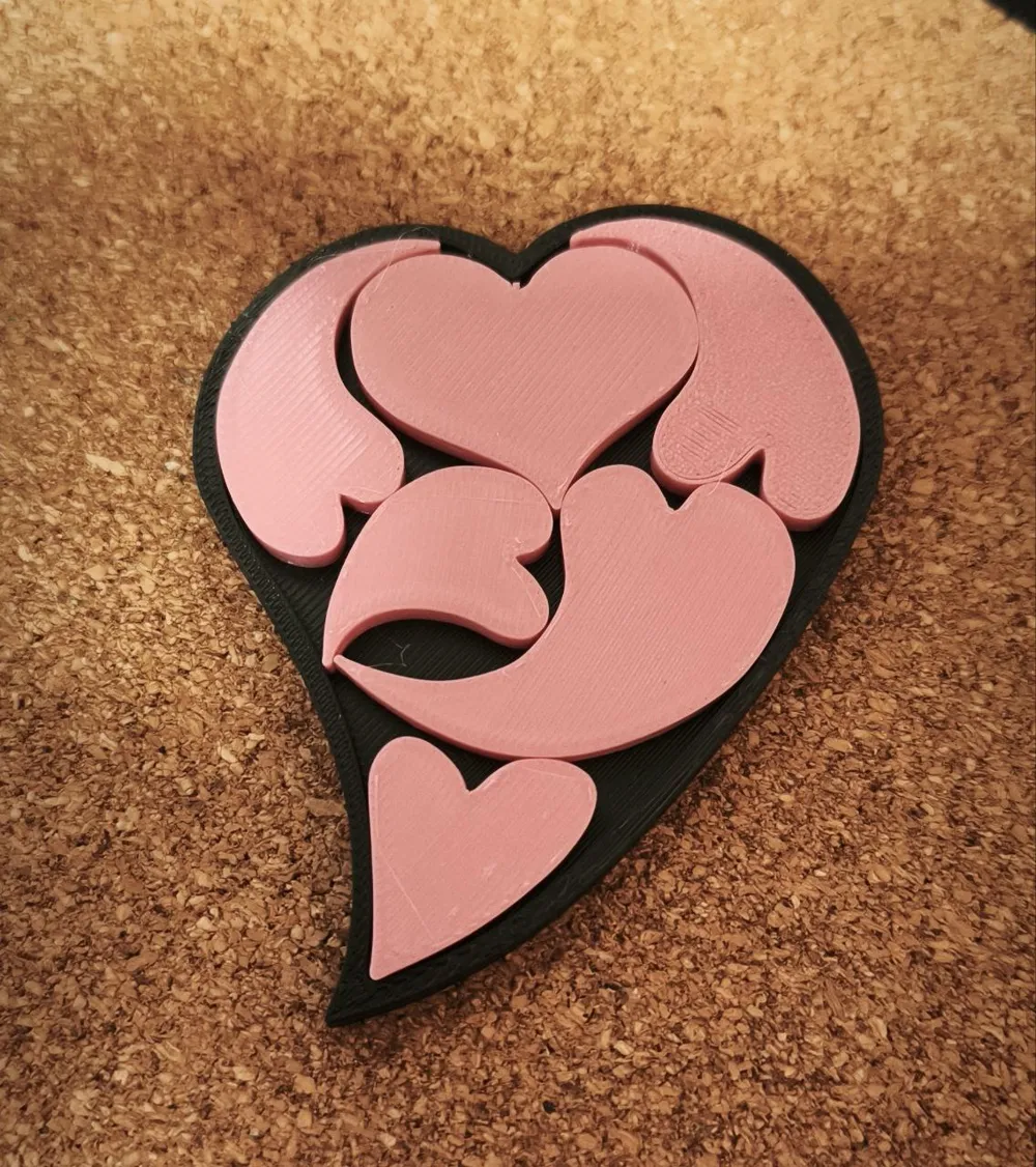 puzzle corazon san valentin - Modelo de impresión 3D gratuito - MakerWorld