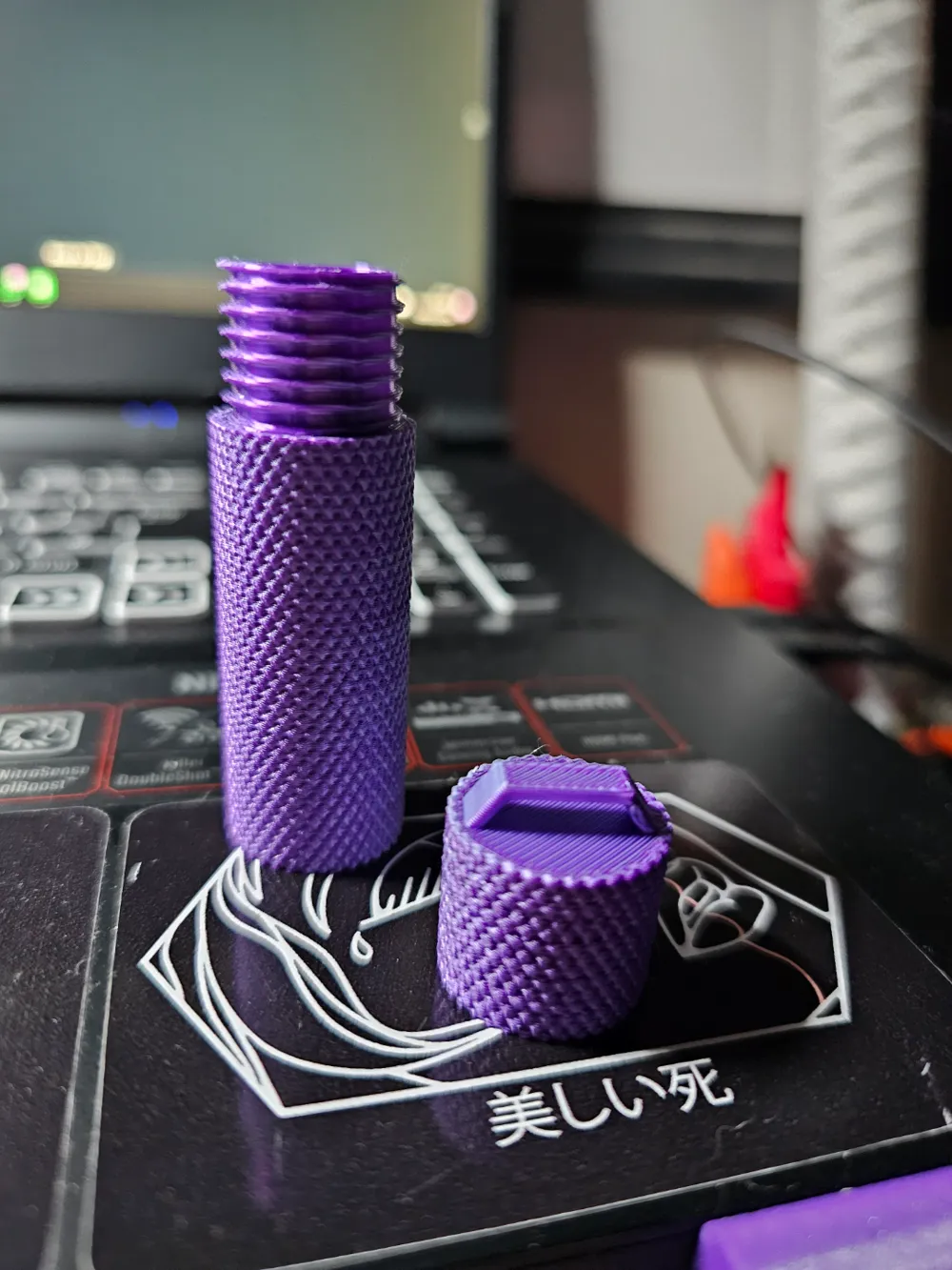 Keychain Container Small Pill Bottle with Threaded Cap and Knurled Body ...