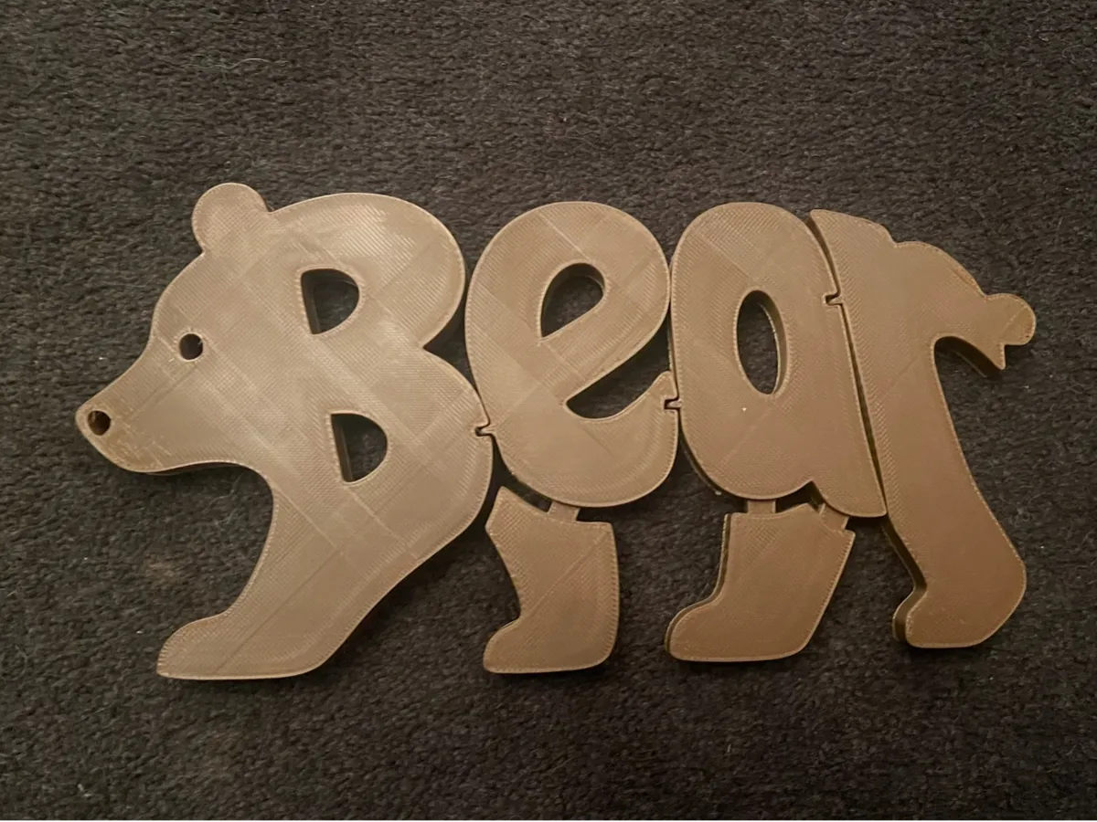 Animal Alphabet Flexi Collection - B is for Bear - Free 3D Print Model ...