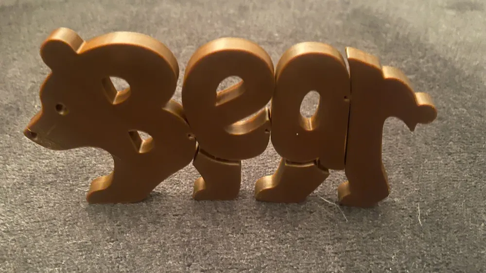 Animal Alphabet Flexi Collection - B is for Bear - Free 3D Print Model ...