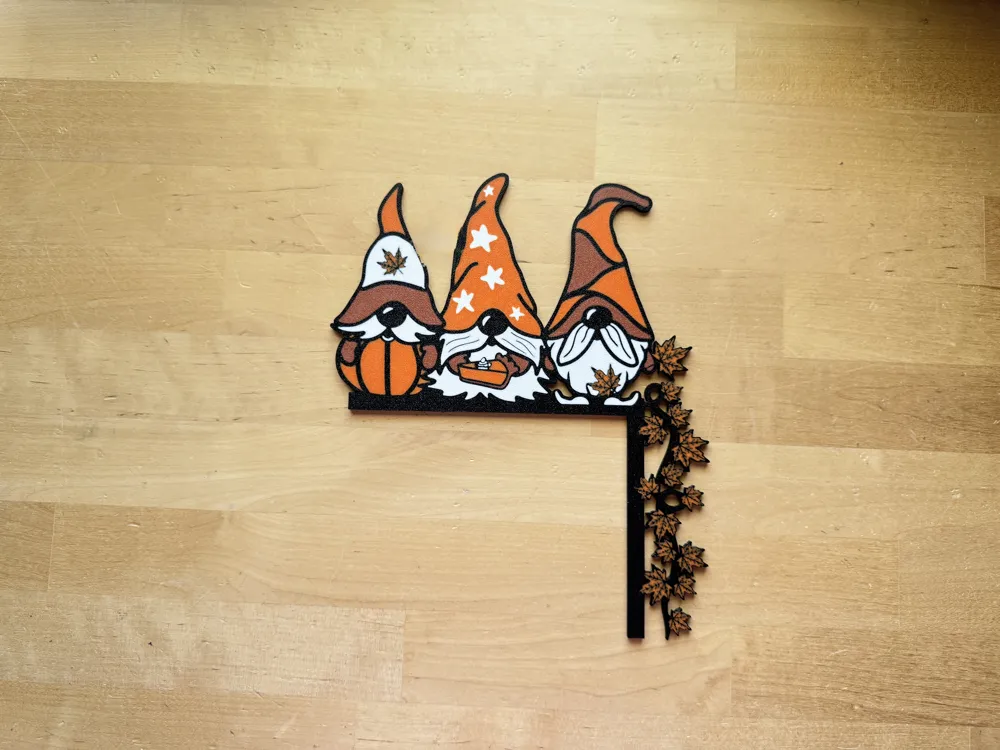 Fall Gnome Door Corner Decoration - Free 3D Print Model - MakerWorld