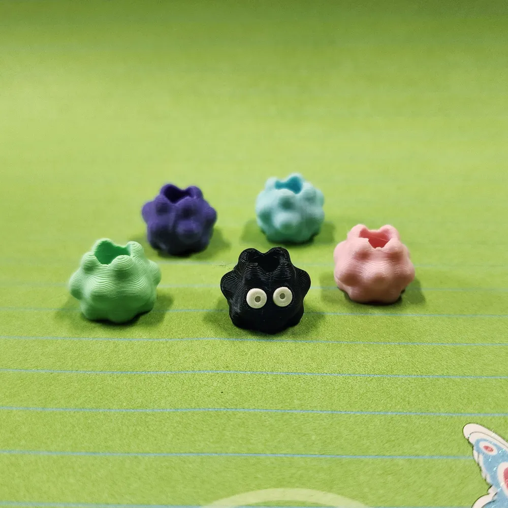 Soot Sprite & Konpeito Straw Tops, Earrings, Beads - Free 3D Print ...