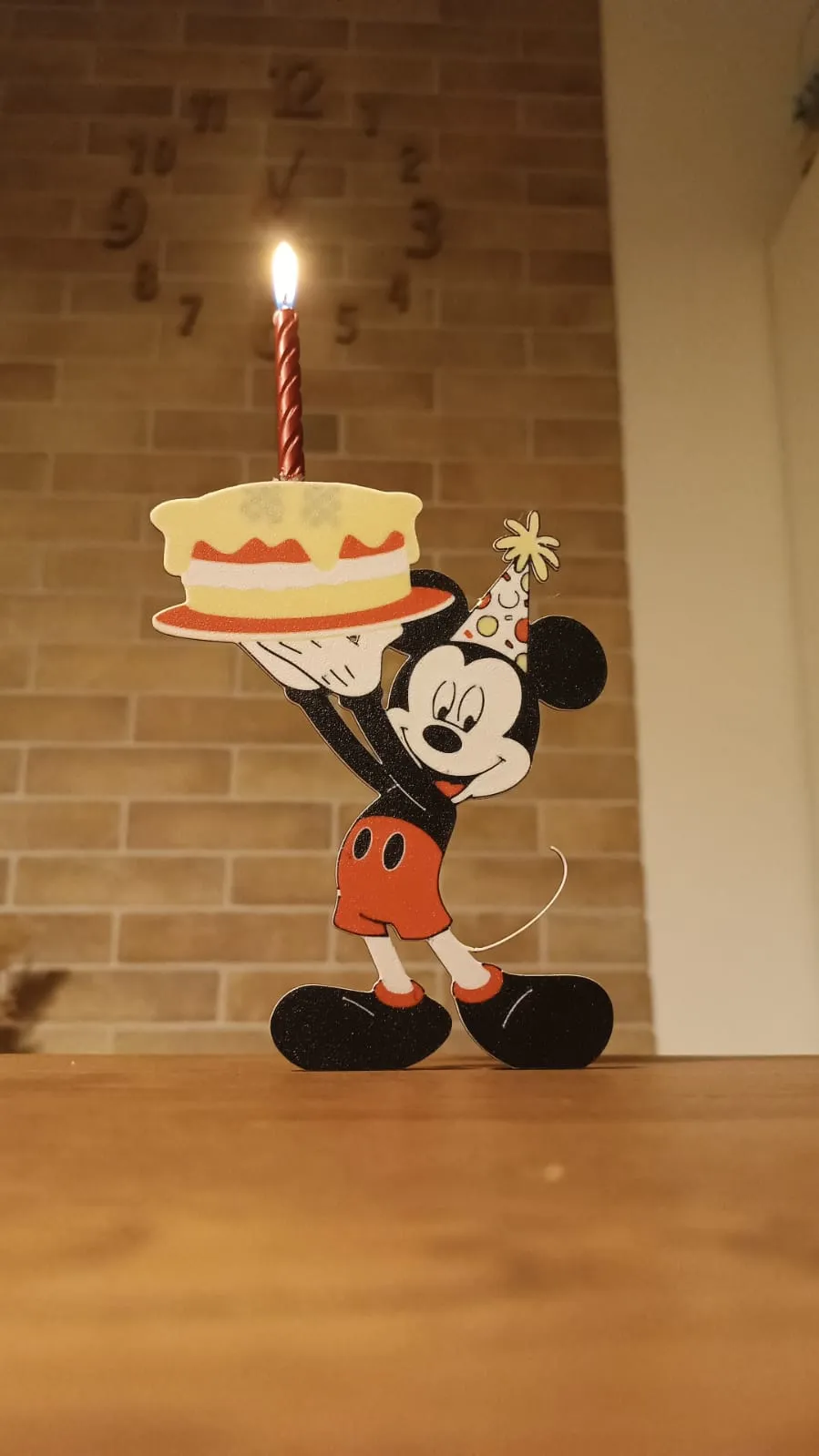 Mickey Mouse Happy Birthday Candle Holder Cake by Fabbiotto MakerWorld ...