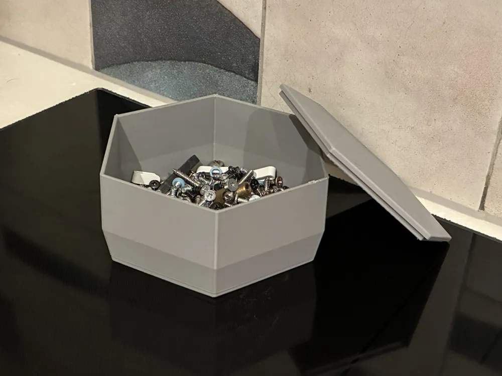 Simple Hexagonal Storage Container with Lid - Free 3D Print Model - MakerWorld