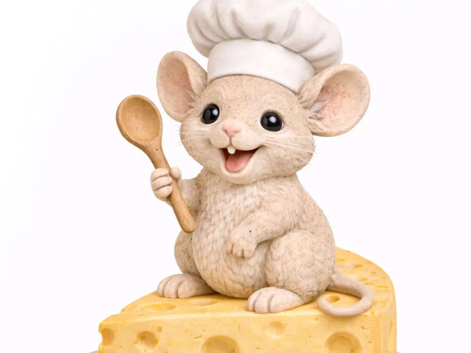 Cute Mouse Chef - Free 3D Print Model - MakerWorld