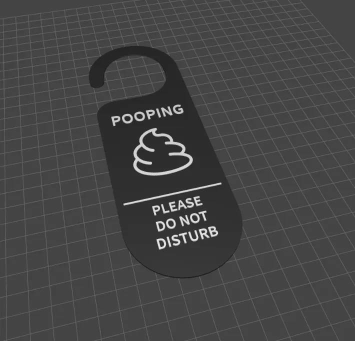 Door Hanger - POOPING by 3DSloth97 - MakerWorld