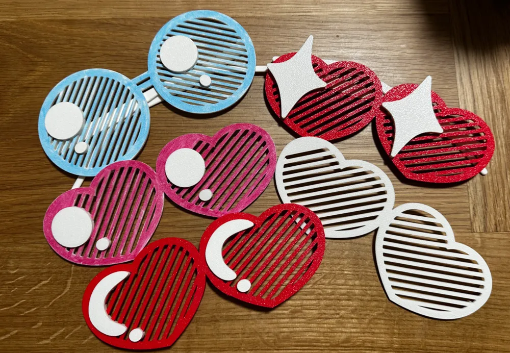 fun party glasses （lots of fun 10+ designs） by littlesandy - MakerWorld