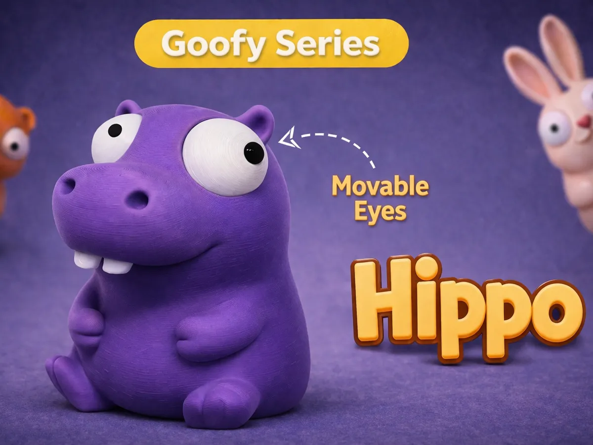 Goofy serier – HIPPO Movable Eyes NOAMS - Free 3D Print Model - MakerWorld