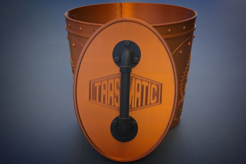 Flat lid for Oval Steampunk Trash Can by Every Day Counts - MakerWorld