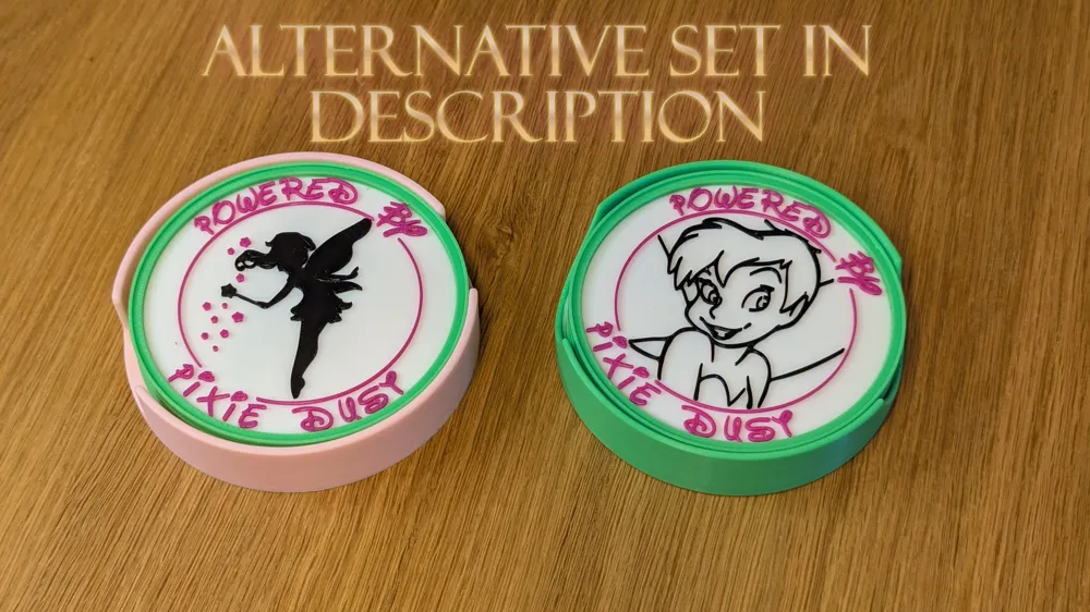 Tinkerbell Inspired 3D Stackable Coaster Set B - Free 3D Print Model ...